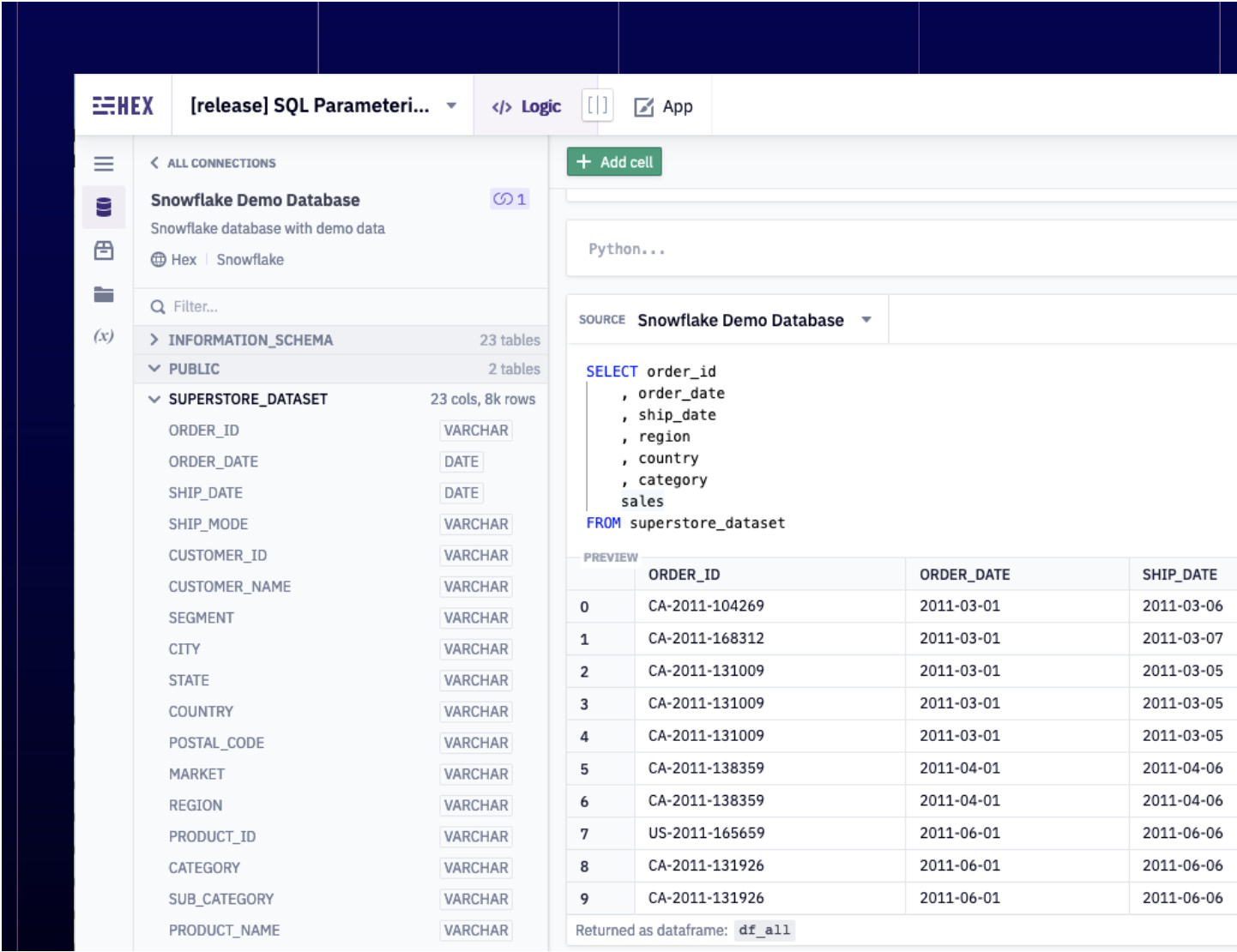👀 Schema Browser | Learn | Hex Technologies