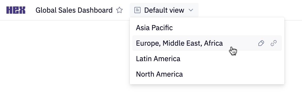 Saved views | Learn | Hex Technologies