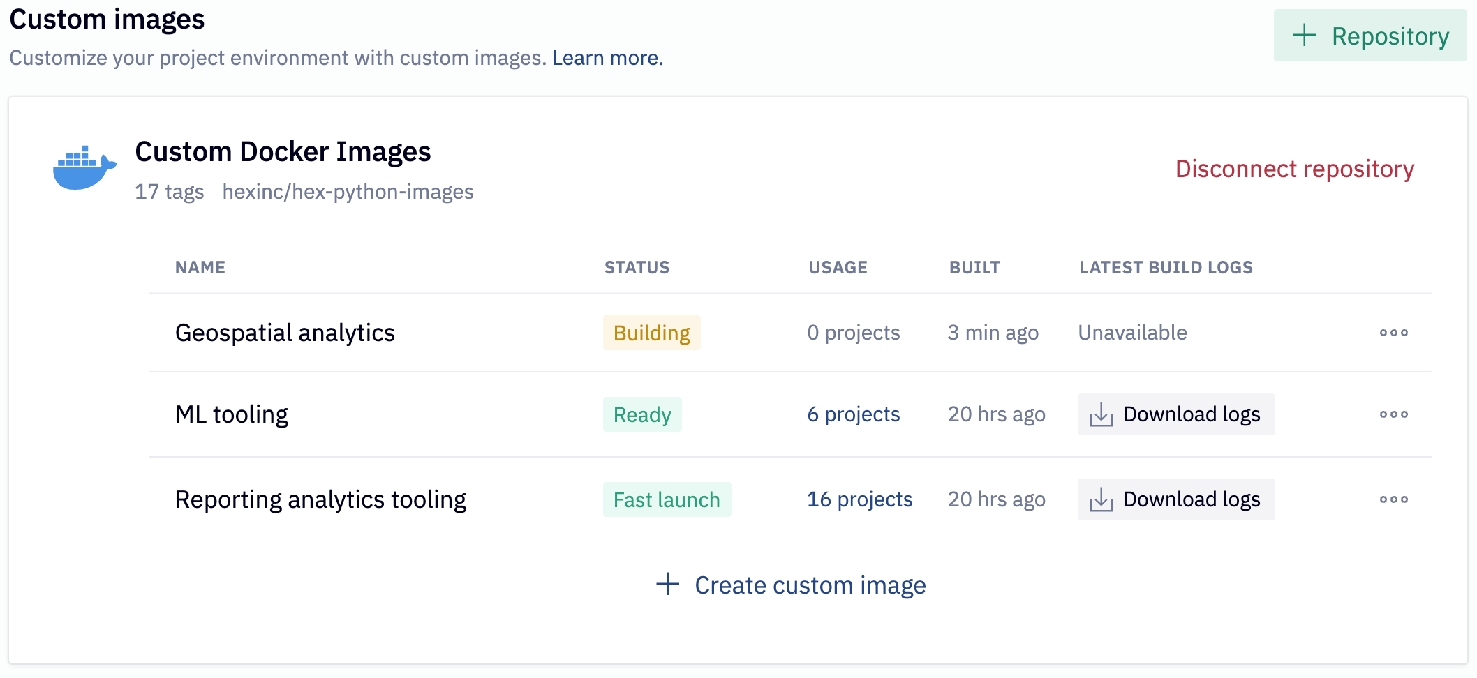 Custom images | Learn | Hex Technologies