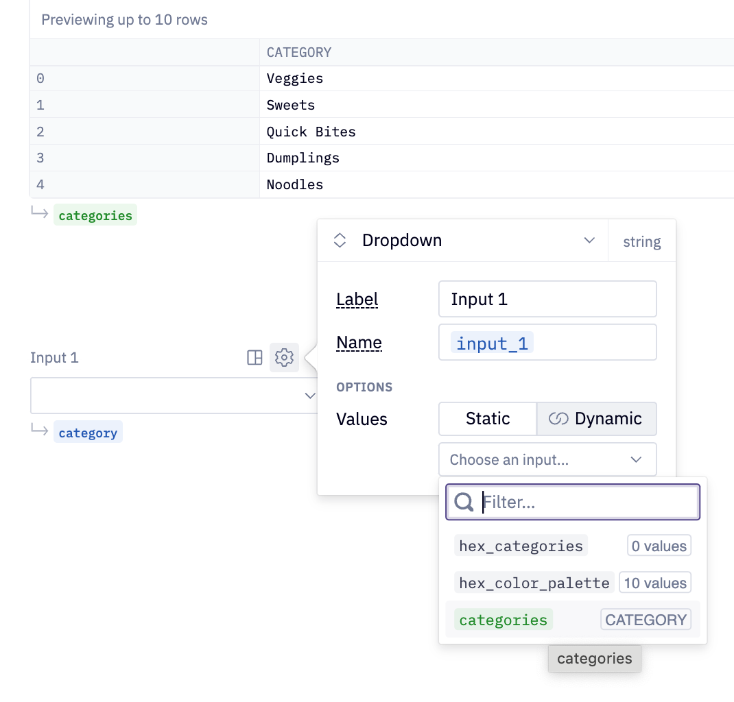 Dropdown inputs | Learn | Hex Technologies
