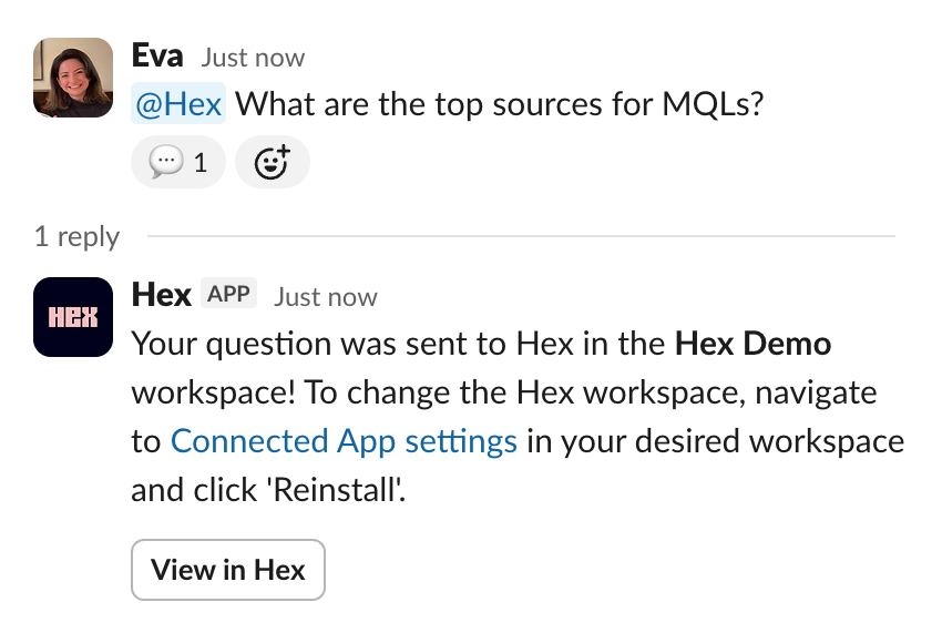 Hex Agent in Slack | Learn | Hex Technologies
