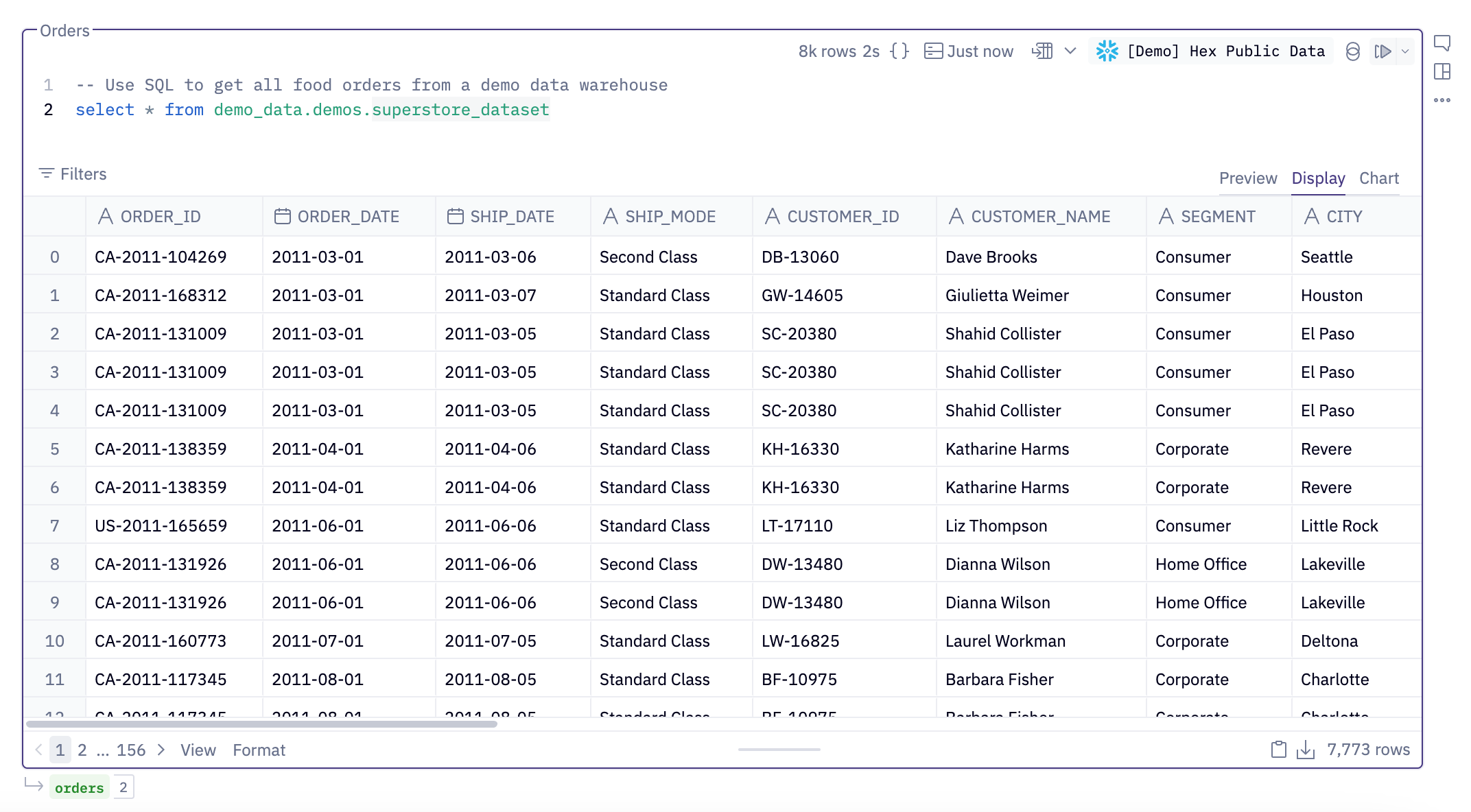 SQL cells introduction | Learn | Hex Technologies
