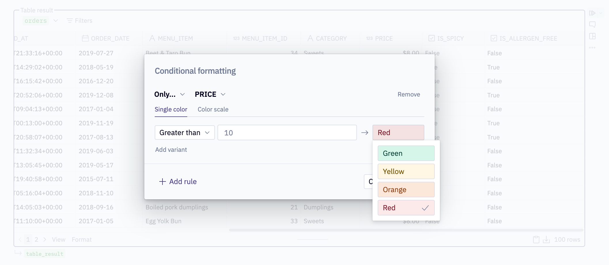 Table display cells | Learn | Hex Technologies