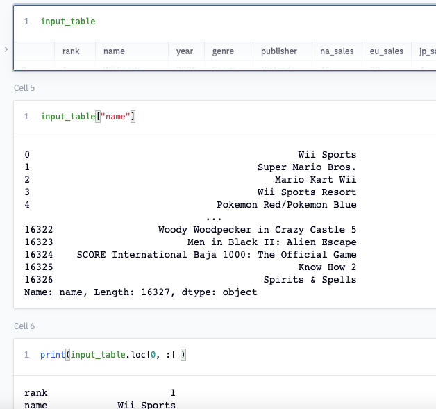 Table Inputs Learn Hex Technologies