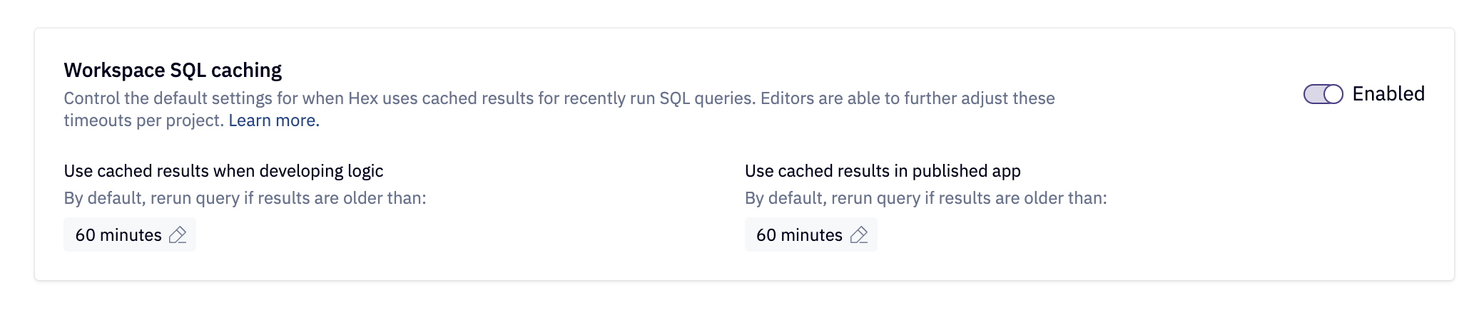 SQL query caching | Learn | Hex Technologies