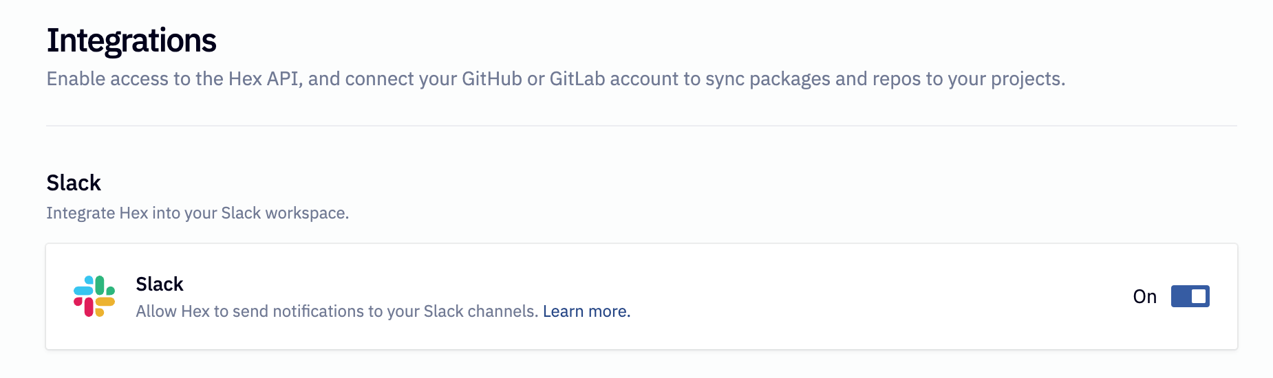 Hex integration for Slack | Learn | Hex Technologies